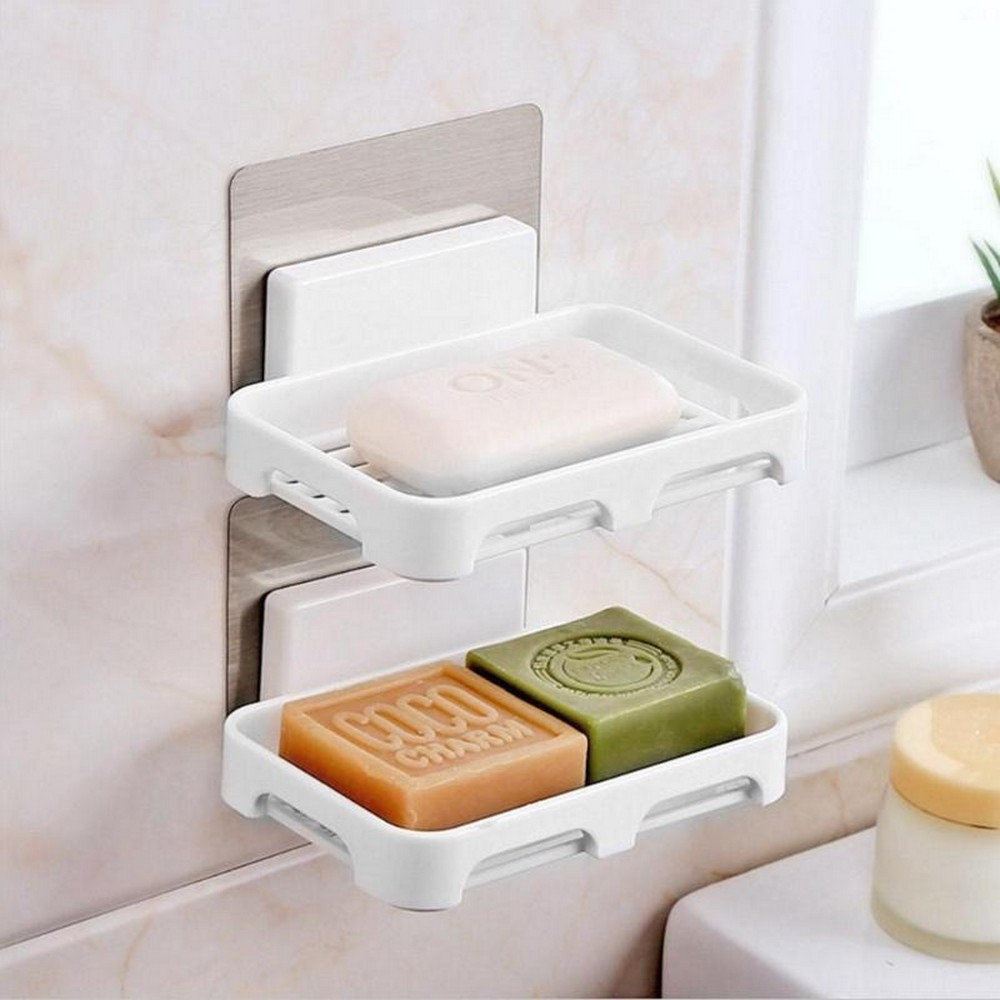 Jual Tempat Sabun Batang Tempel Dinding Tanpa Paku / Bor / Plastic Soap ...