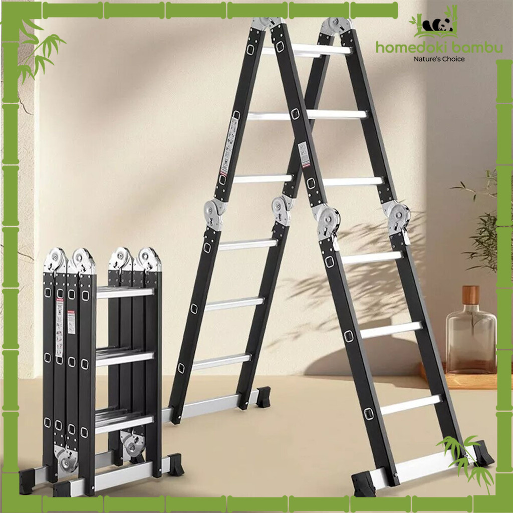 Jual Homedoki Bambu - Tangga Lipat Aluminium/Tangga Besi/Tangga Lipat ...