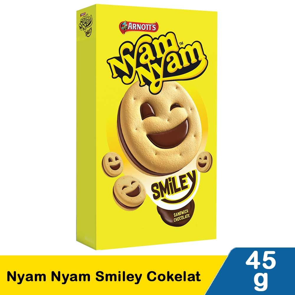 Jual ARNOTT'S NYAM NYAM SMILEY COKELAT 45g | Shopee Indonesia