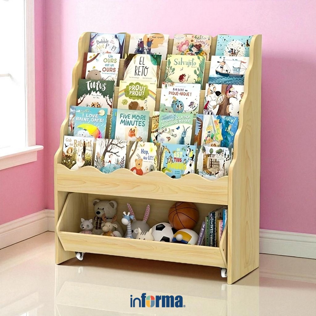 Jual Informa Harlan Rak Buku - Cokelat Oak Bookshelf Book Shelf Rak ...