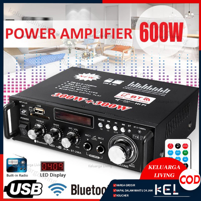 Jual Power Ampli Amplifier Bluetooth Karaoke Home Theater FM Hi Fi ...