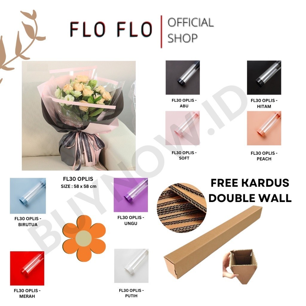 Jual FLO FLO - (5 LEMBAR) - FL30 OPLIS Kertas Bunga Paper Buket Motif ...