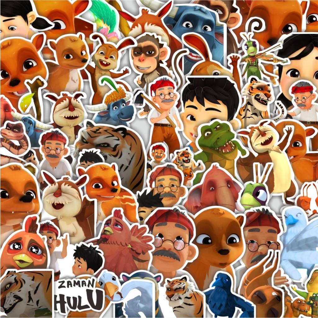Jual Stiker Cutting Pack Stiker Pada Zaman Dahulu Cartoon Isi 100Pcs ...