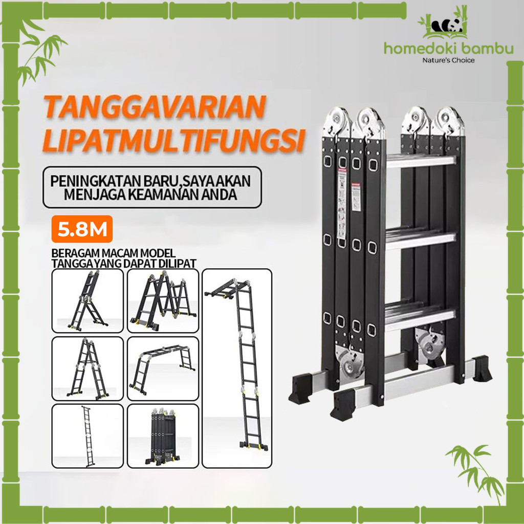 Jual Homedoki Bambu - Tangga Lipat Aluminium/Tangga Besi/Tangga Lipat ...