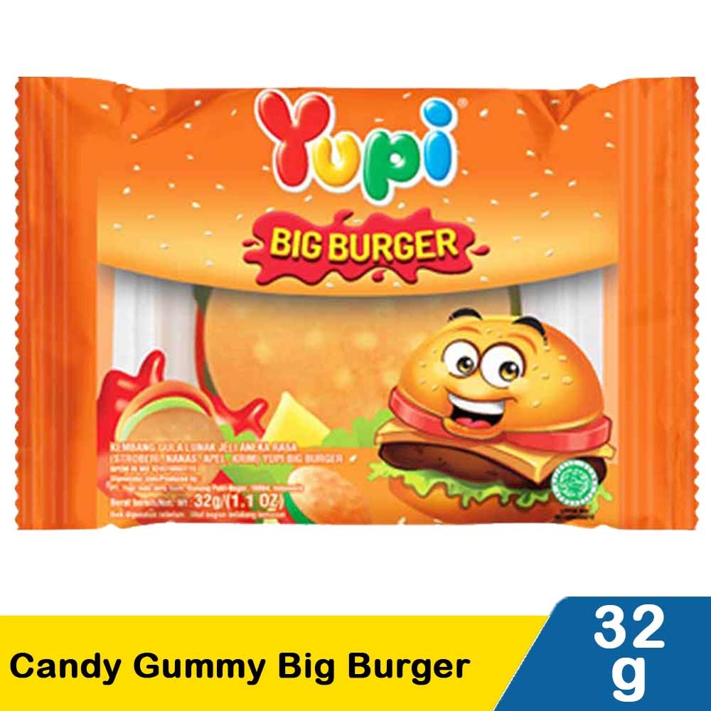 Jual YUPI CANDY GUMMY BIG BURGER 32g | Shopee Indonesia