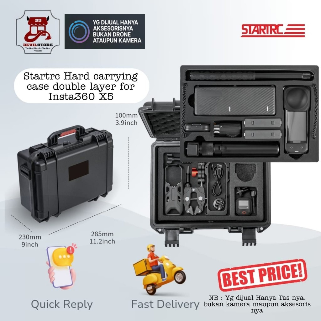 Jual Startrc double layers hard carrying case waterproof ip67 tas ...