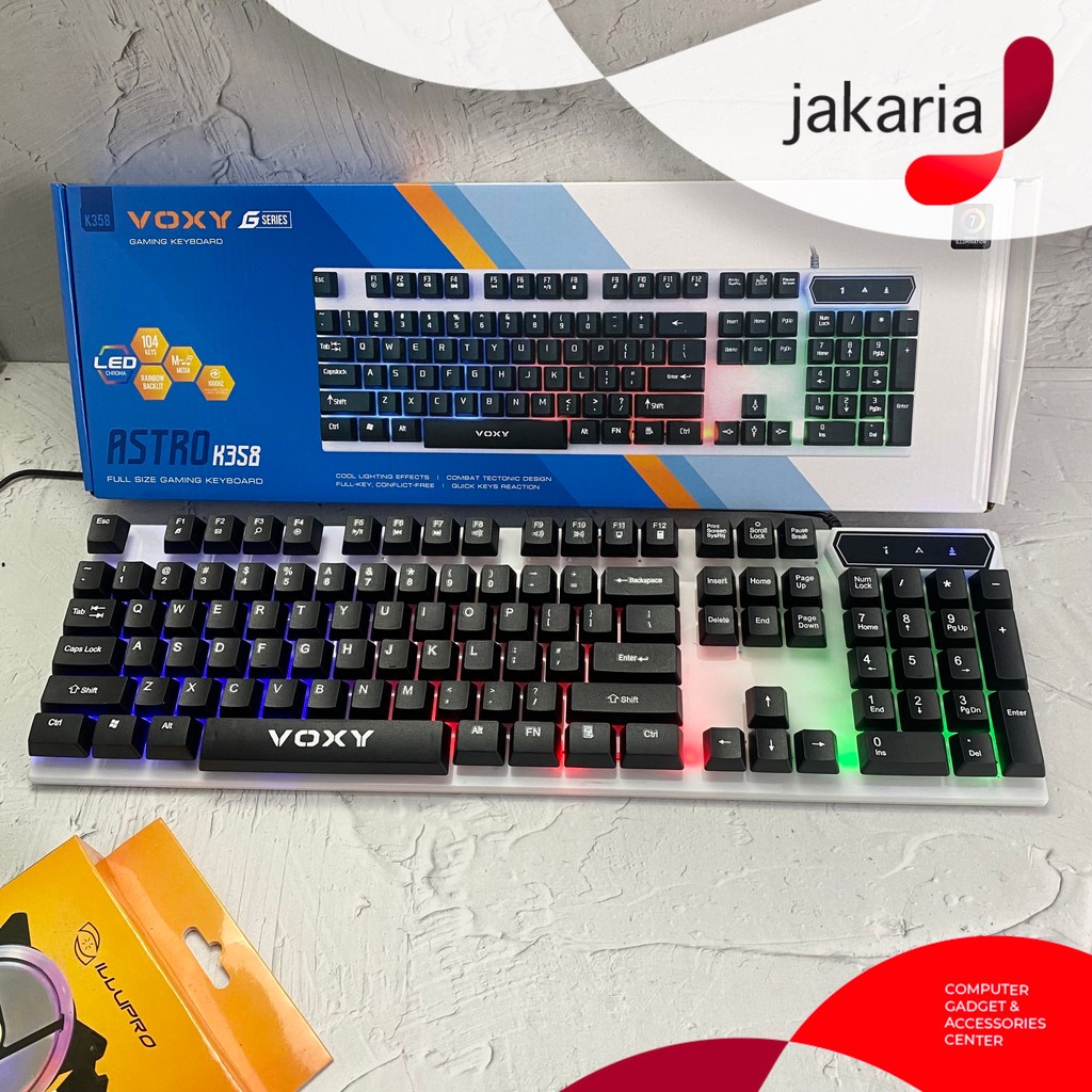 Jual VOXY Keyboard Gaming RGB Murah Berkualitas Full Size Astro K358 ...