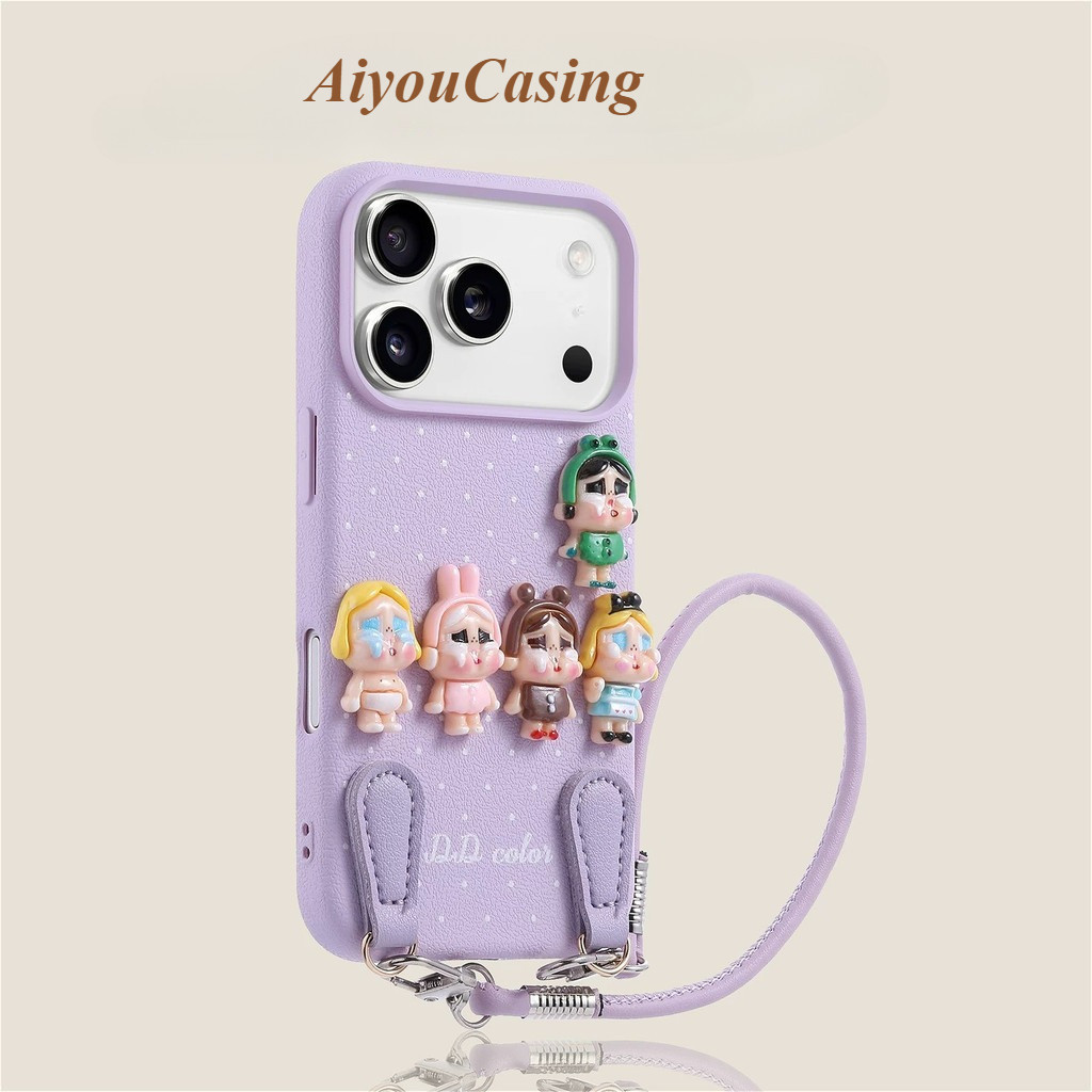 Jual Light pink polka dot 3D crying baby with hanging rope suitable for ...