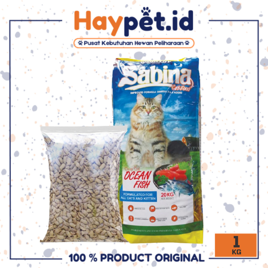 Jual SABINA CAT FOOD OCEAN FISH 1kg repack | Shopee Indonesia