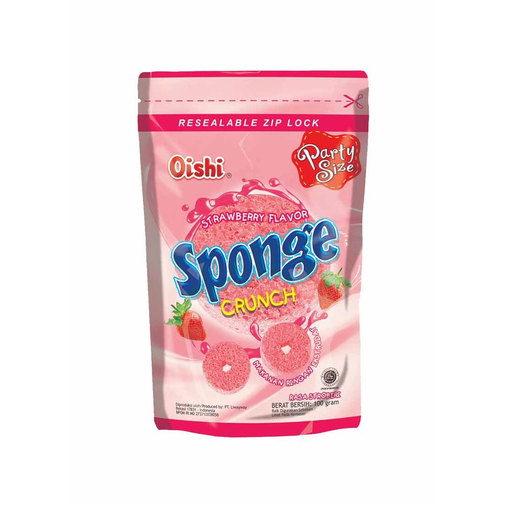 Jual OISHI SNACK SPONGE CRUNCH STRAWBERRY 100g | Shopee Indonesia