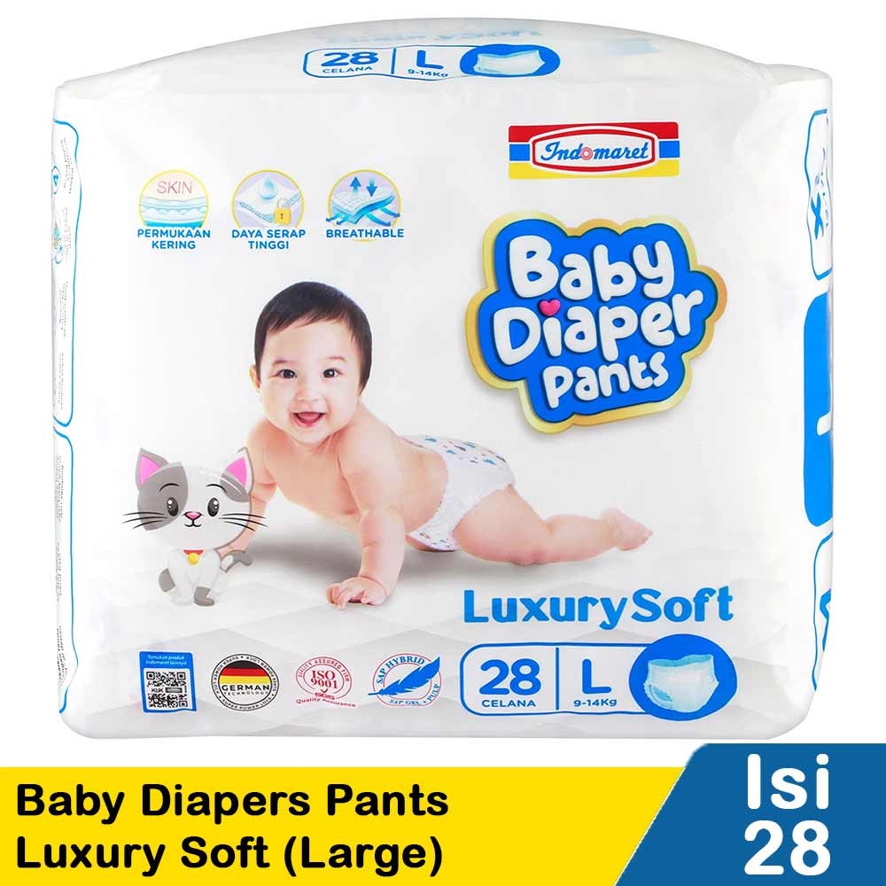 Jual INDOMARET BABY DIAPERS PANTS 28'S LUXURY SOFT LARGE | Shopee Indonesia