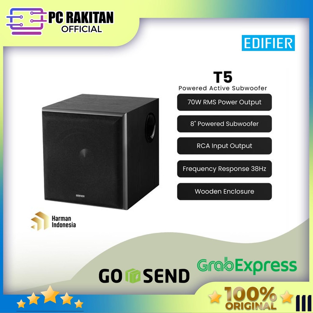 Jual EDIFIER ACTIVE SUBWOOFER T5 8 INCH 70W BLACK | Shopee Indonesia