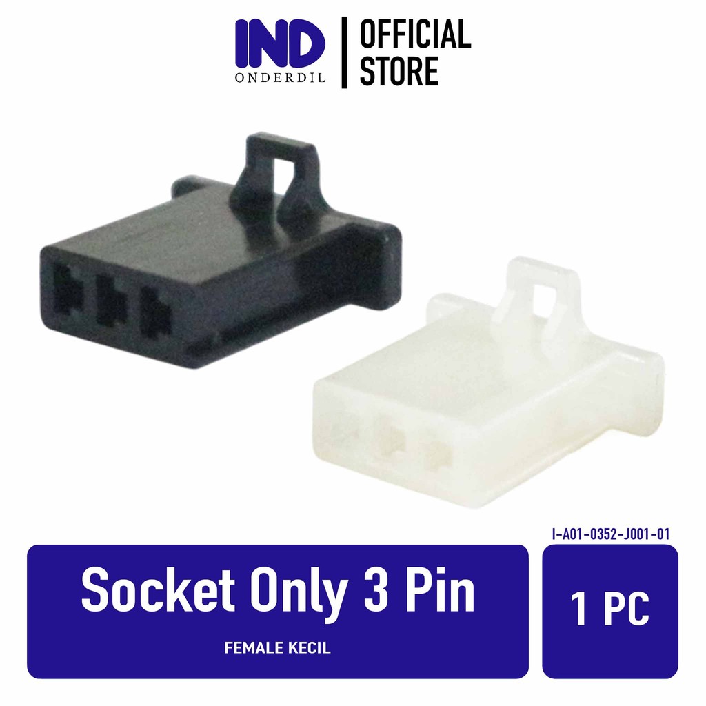 Jual IND Onderdil Socket Only Female 3 Pin Kecil Mini 110 Hanya Soket ...