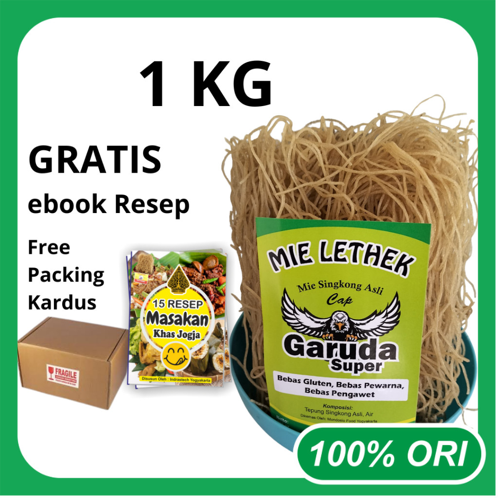 Jual Mie Lethek Cap Garuda Super 1Kg – Mie Singkong Tradisional Sehat ...