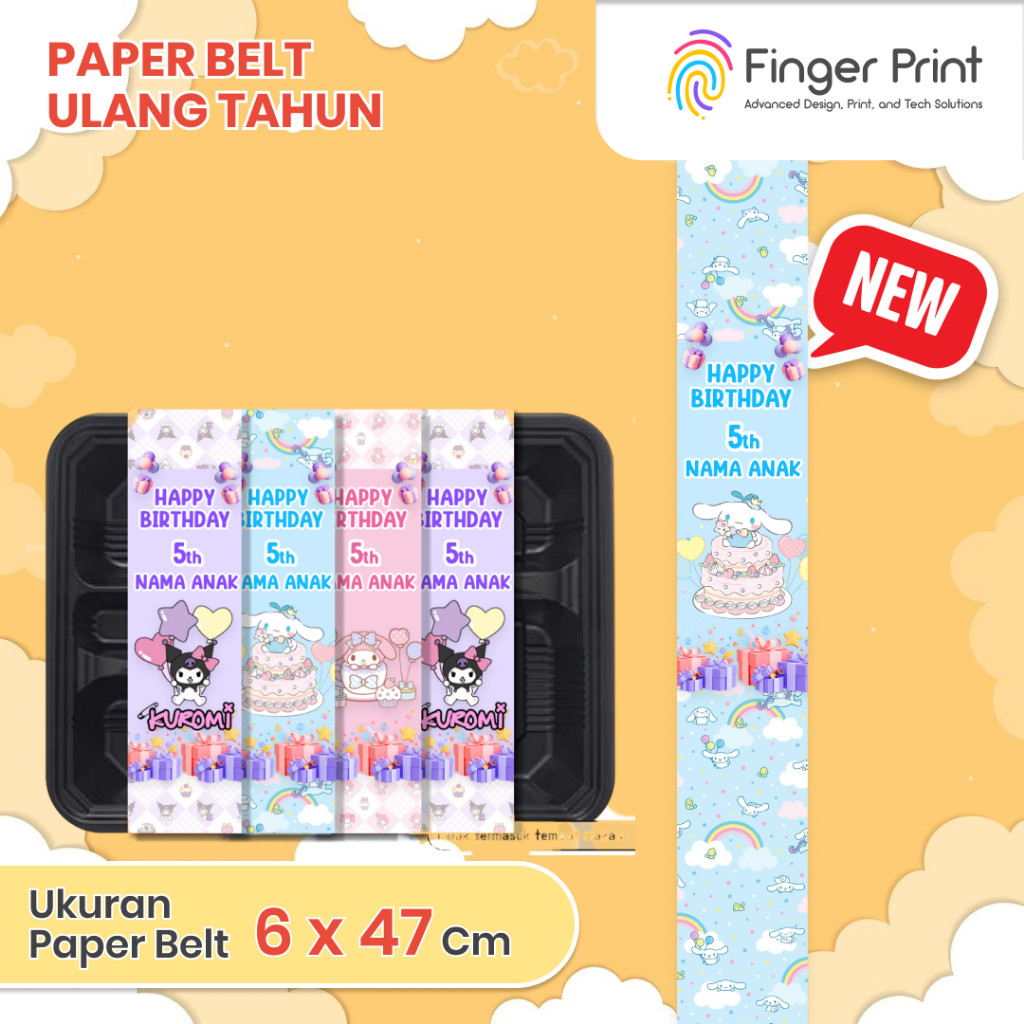 Jual BENTO BELT MY MELODY PAPER BELT BENTO BELT CINAMOROLL CUSTOM NAMA ...