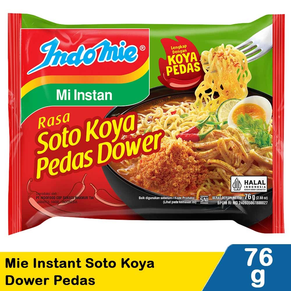 Jual INDOMIE MIE INSTANT SOTO KOYA DOWER PEDAS 76g | Shopee Indonesia
