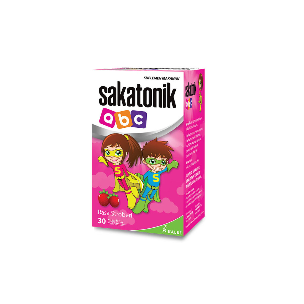 Jual SAKATONIK ABC TABLET MULTIVITAMIN STROBERI 30X800mg | Shopee Indonesia