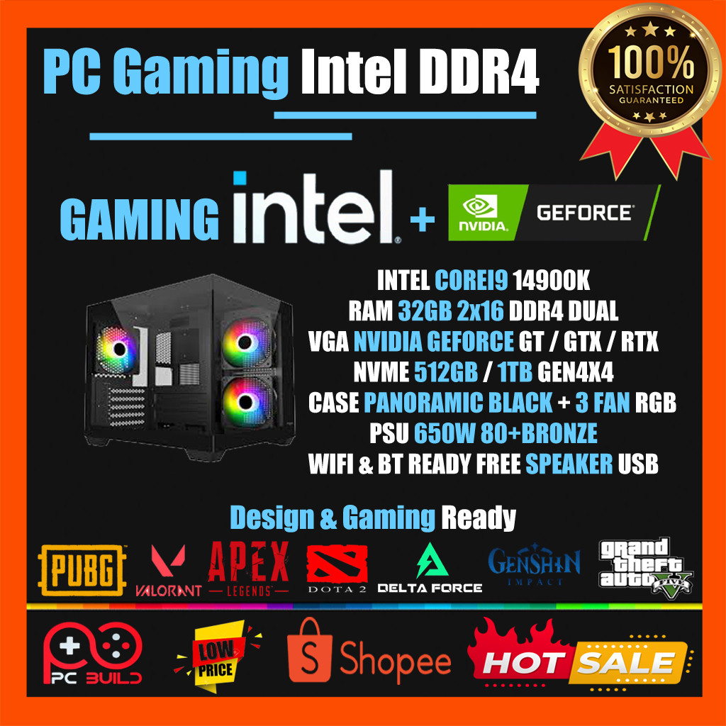 Jual PC Gaming Design Grafis Intel Corei9 14900K BOX Gen14 Ram 32GB ...