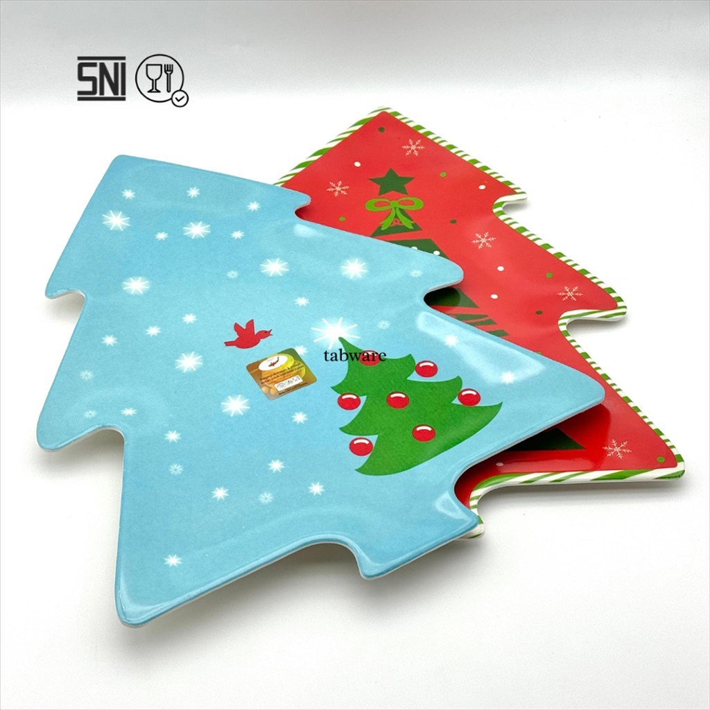 Jual (1pc) TABWARE Piring Saji Bentuk Pohon Natal/Christmas Melamine ...