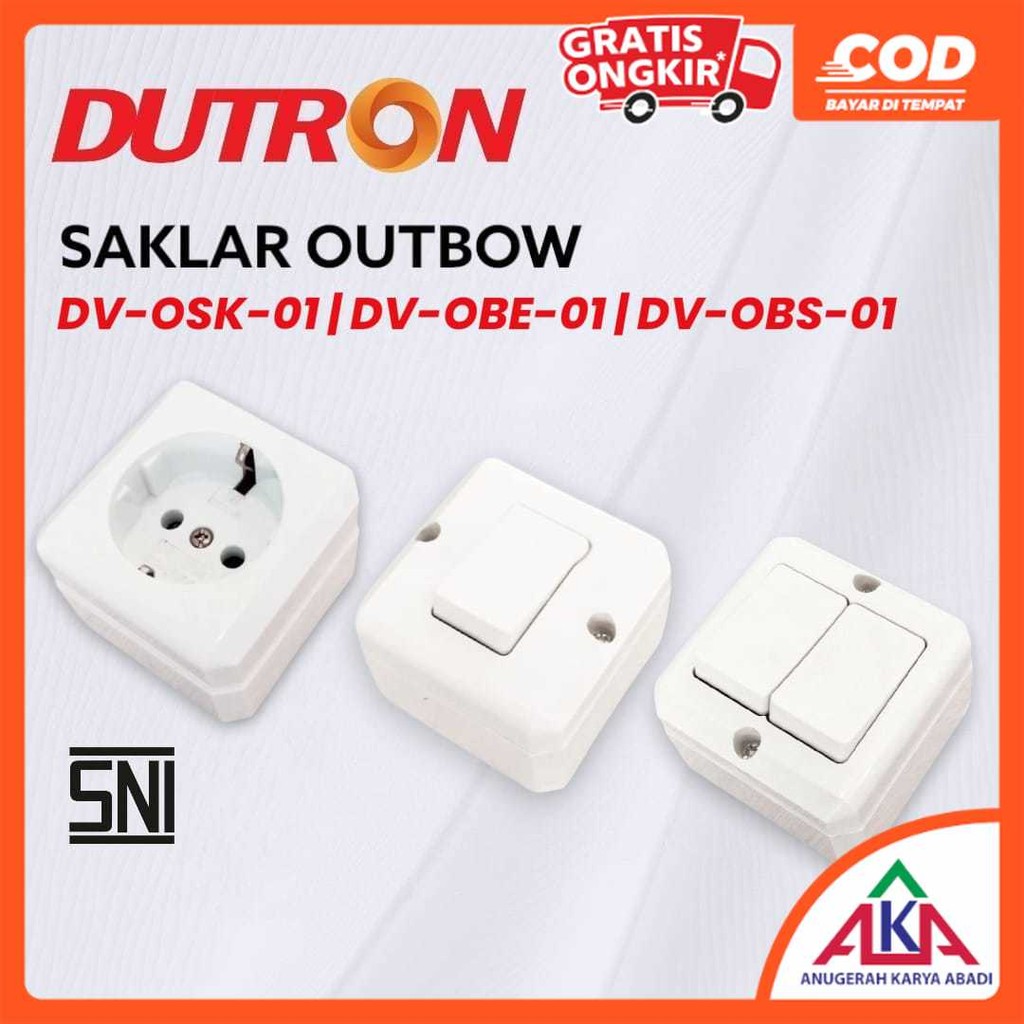 Jual DUTRON Saklar Engkel Single Seri Double Switches Stop Kontak OB ...