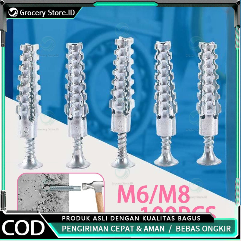 Jual 100set Angkur Baut Tembok Sekrup M6/M8 Expansion Anchor Wall ...