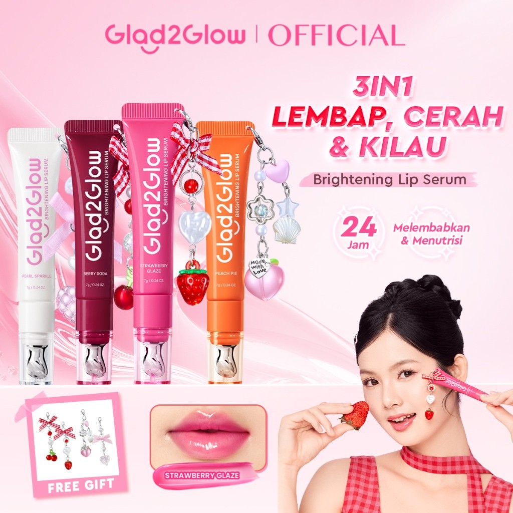 Jual Glad2Glow BRIGHTENING LIP SERUM 7g Mencerahkan Melembabkan dan ...