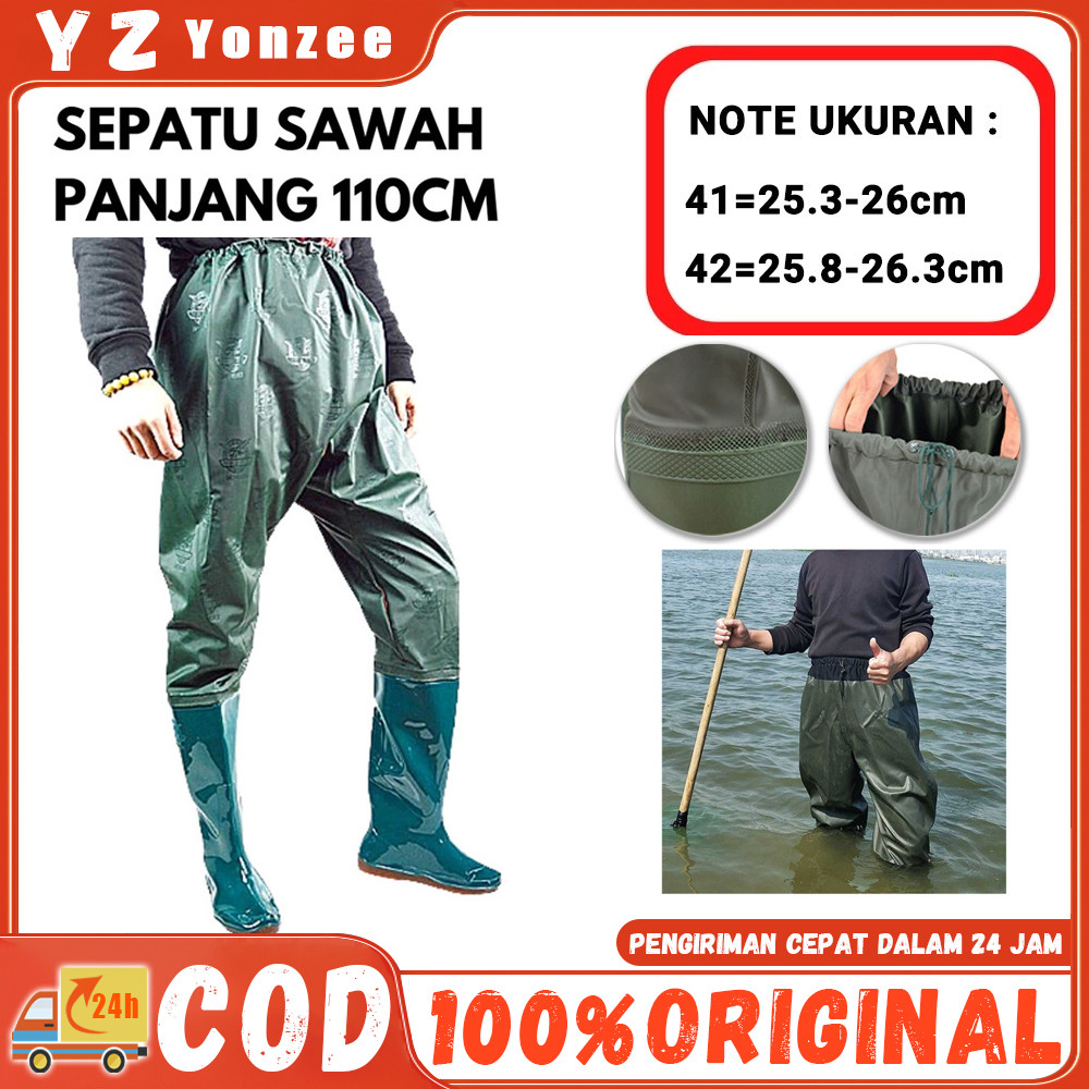 Jual Sepatu Bot Sawah Panjang Pria 110CM Sepatu Boot Petani Sawah ...