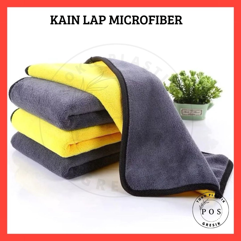 Jual Kain Lap Microfiber Warna Abu Kuning Serbaguna Motor Wipe Cloth ...