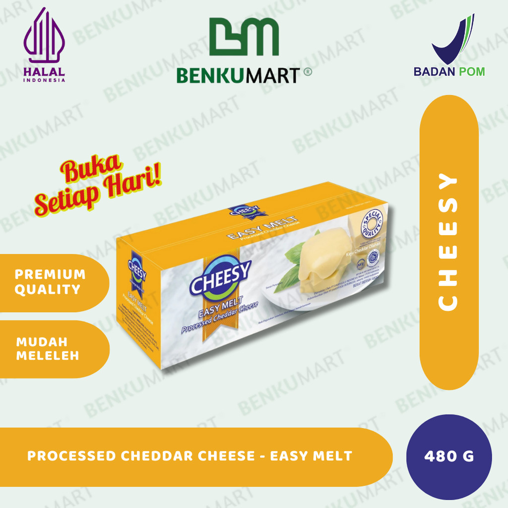 Jual Cheesy Easy Melt Cheddar Cheese (480 gr) | Chesy Keju Cheddar EASY ...