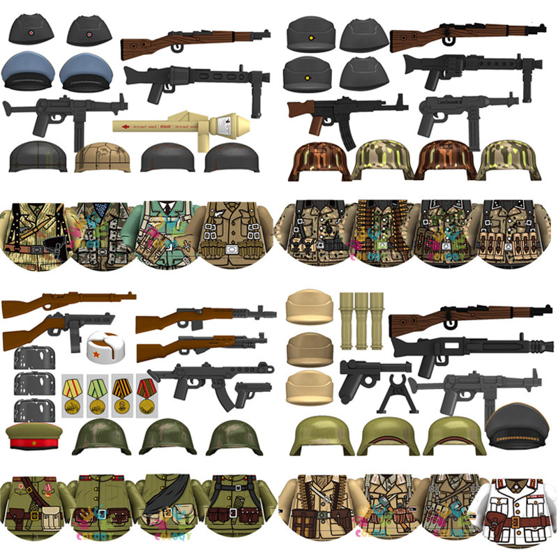 Jual Kids Toys WW2 Soldiers Building Blocks Soviet US N601--N632 4 ...