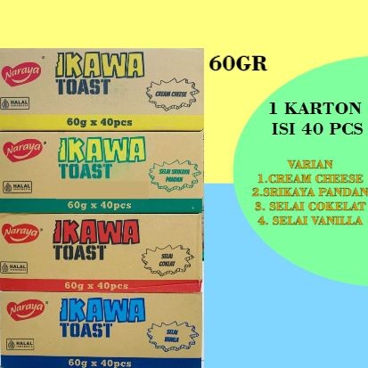 Jual Naraya Ikawa Toast Roti 1 KARTON ISI 40 PCS (PERKARTON) | Shopee ...