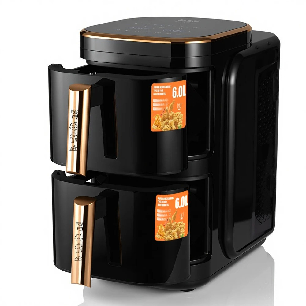 Jual Double Layer Stack air Fryer 6+6L Electric Without Oil Smart Double air Fryer Digital With ...