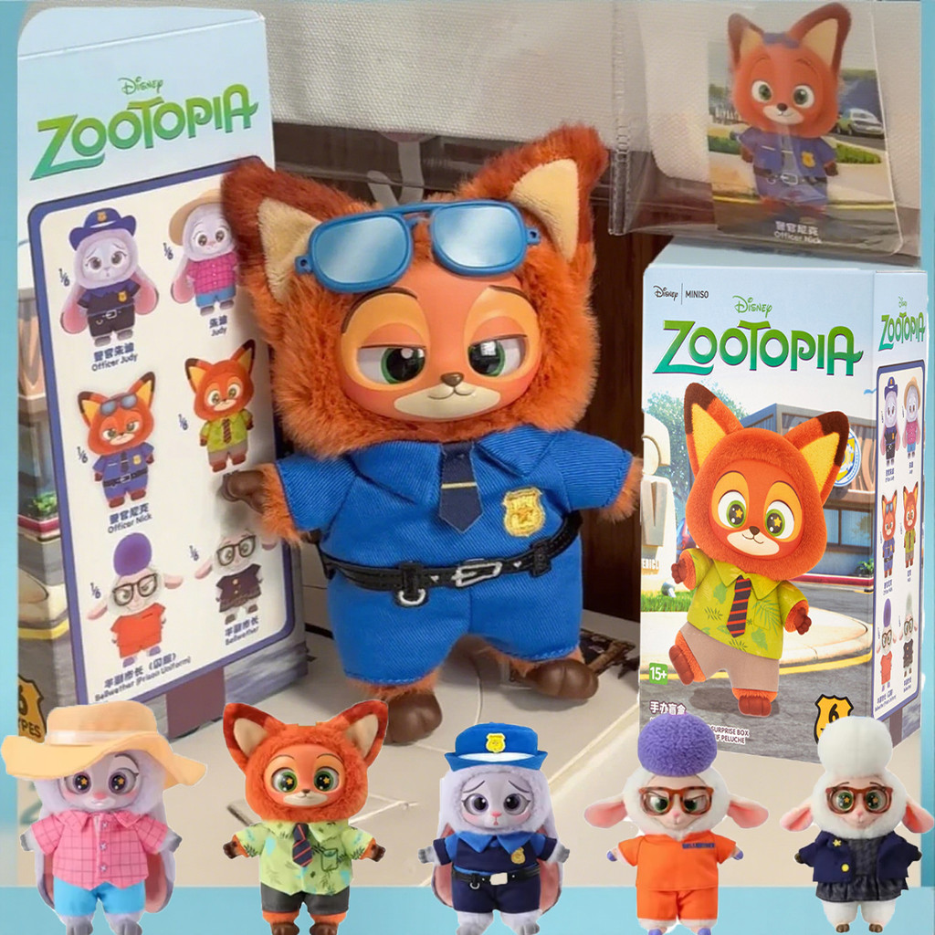 Jual sney Zootopia Series Blind Box Cute Judy Nick Vinyl Plush Pent ...