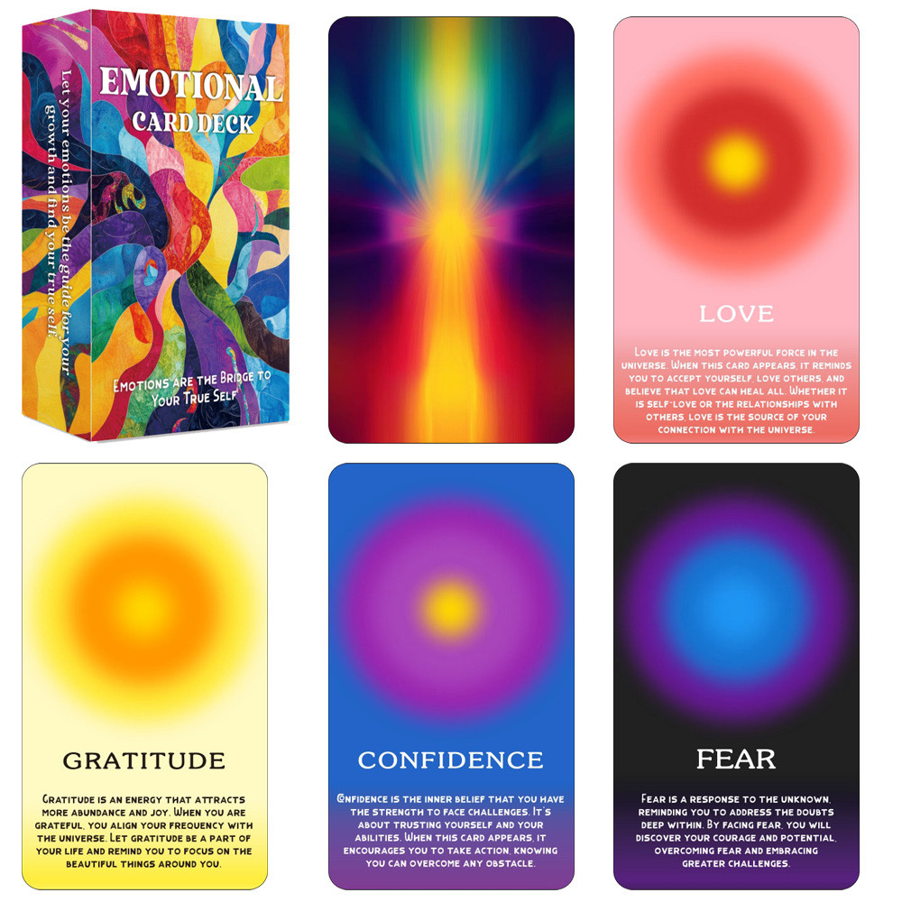 Jual 56pcs Emotional Oracle Cards Deck, Self Awareness and Healing Tool ...