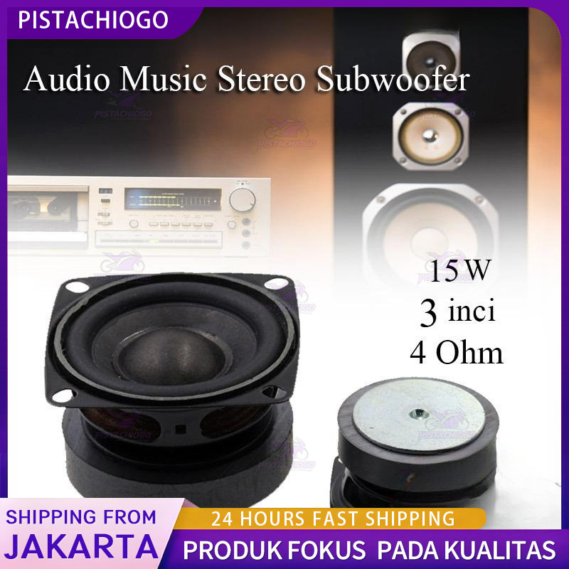 Jual HIFI Mini Audio Speaker 3 Inch Subwoofer Bass 4 Ohm 15 Wat High ...
