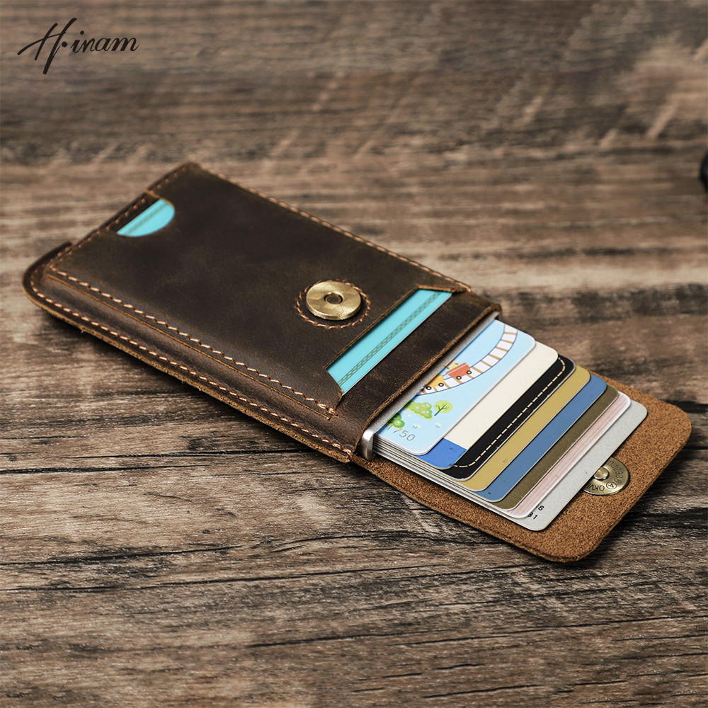 Jual Hiram Vintage Genuine Leather RFID Blocking Card Holder Wallet for ...