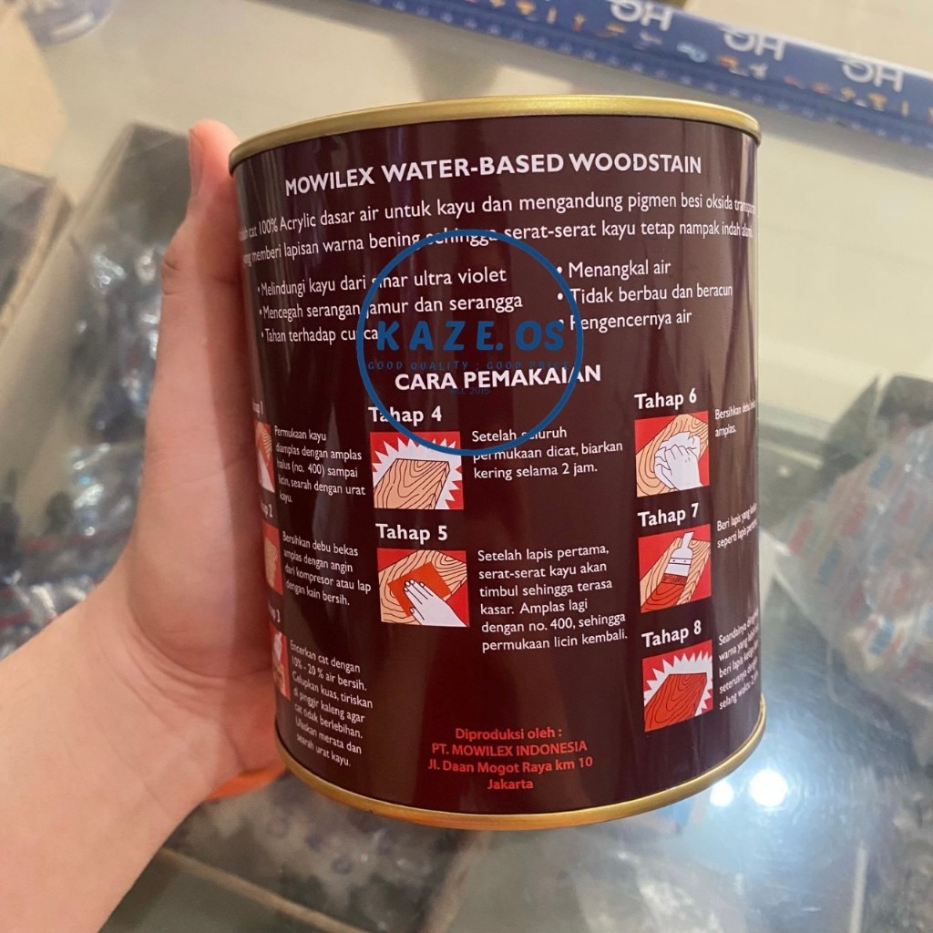 Jual ARFSHOP ASLI 100% MOWILEX WOODSTAIN 1 KG WATERBASED WALNUT OAK ...
