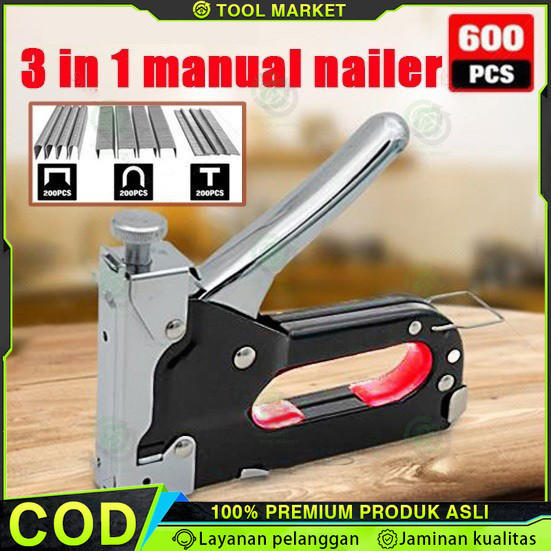 Jual 3 In 1 Stapler Gun Staples Tembak Gun Tacker Powerfull Pistol ...