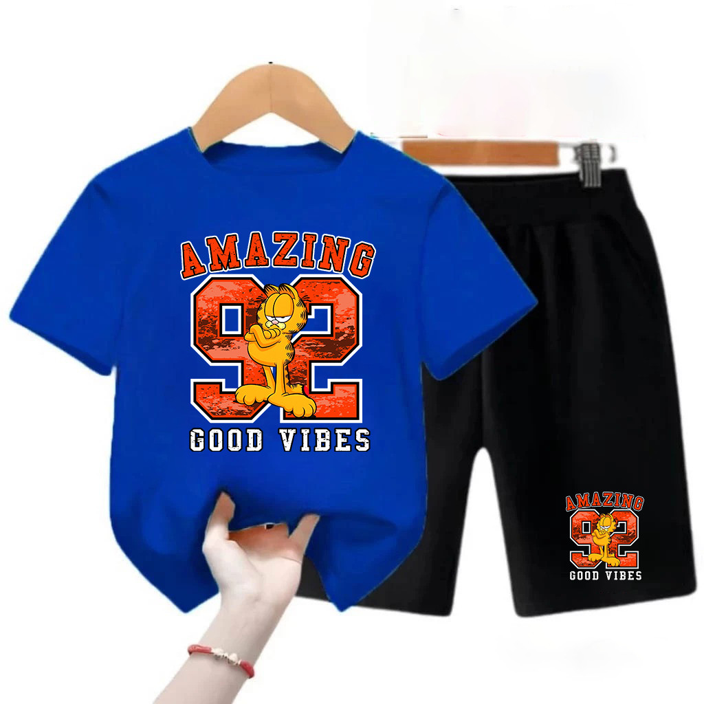 Jual SETELAN BAJU ANAK-ANAK COWOK DAN CEWEK MOTIF KUCING GARFIELD ...