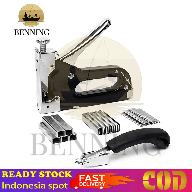Jual BENNING 4in1 Staples Stapler Staple Gun Paku 3 In 1 Pistol Kuku 4 ...