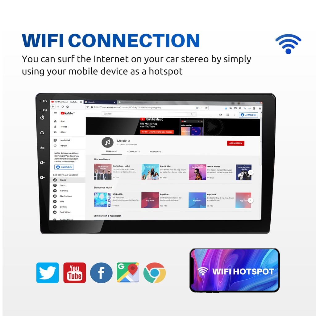 Jual ESSGOO Head Unit Android 14 4GB+64GB 7/9/10 Inch 2Din Wifi GPS ...