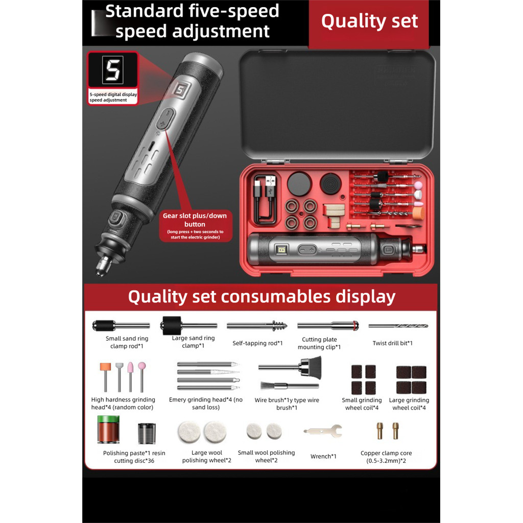 Jual Mini Drill USB Cordless Rotary Dremel Handheld Carving Tool Pen ...
