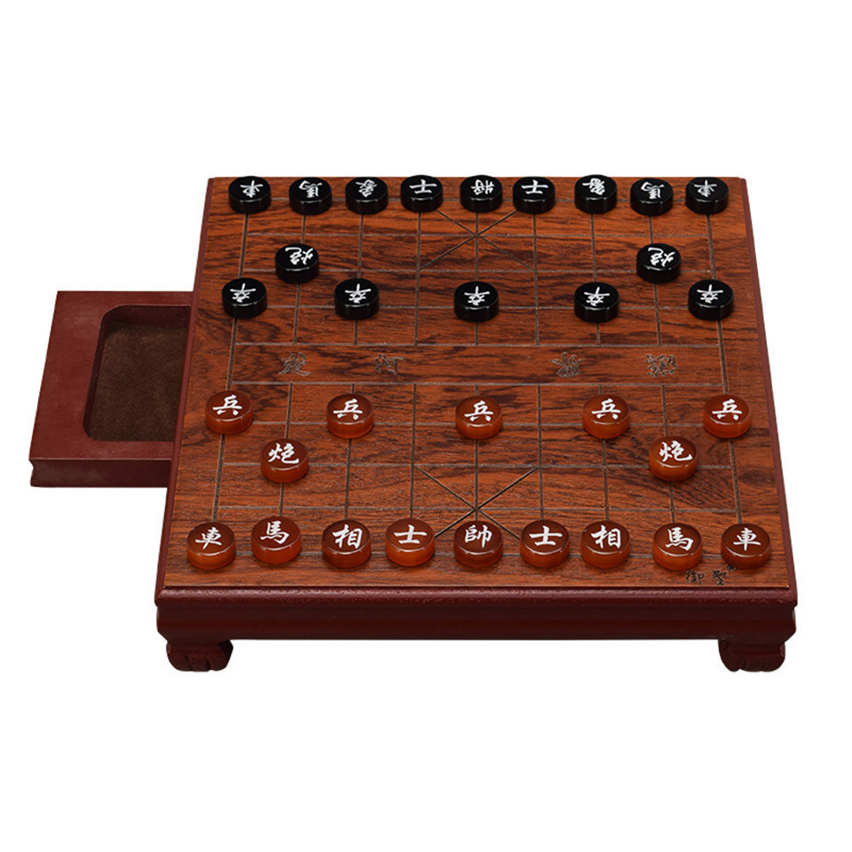 Jual Luxury Chinese Chess Set, Chinese Xiang Qi, Wooden Box Chessboard ...