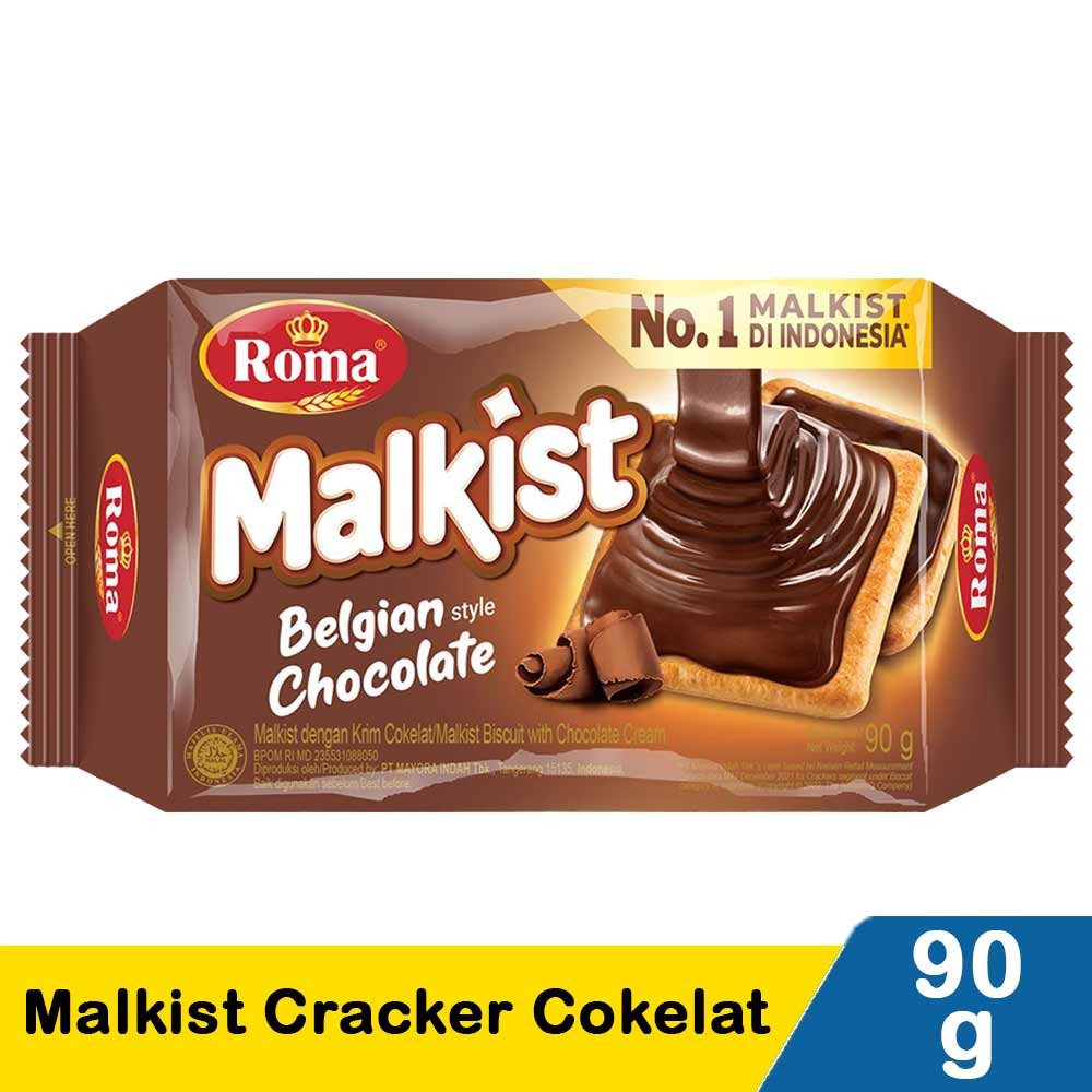 Jual ROMA CRACKERS MALKIST BELGIAN STYLE COKELAT 90g | Shopee Indonesia