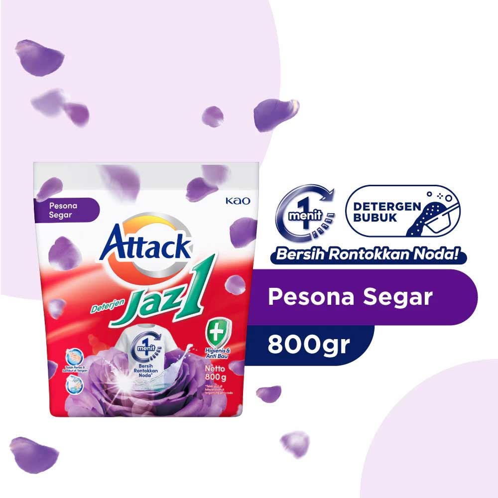 Jual KAO ATTACK DETERGENT POWDER JAZ 1 PESONA SEGAR 850/800g | Shopee ...
