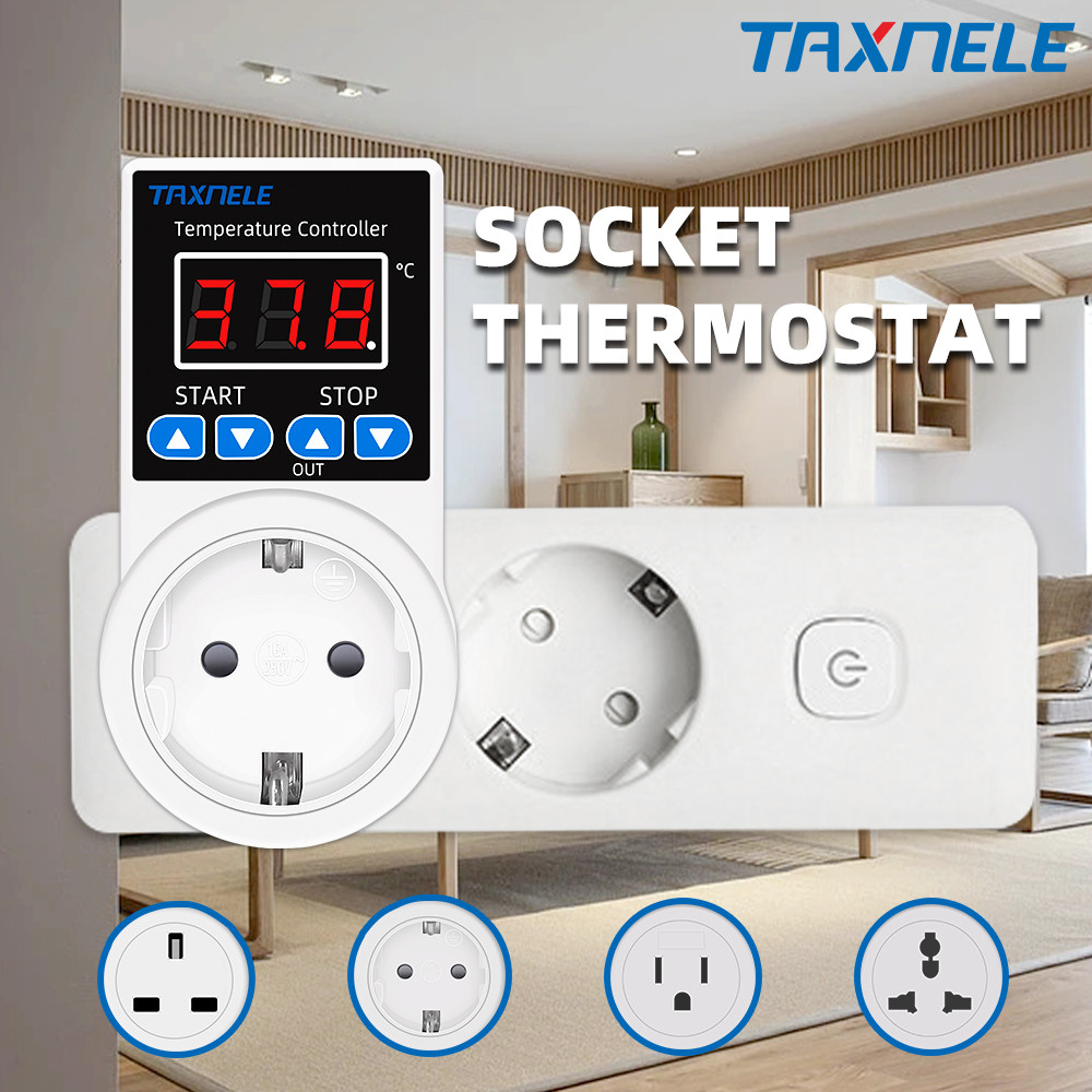 Jual Socket Thermostat gital Temperature Controller Socket Outlet 110V ...