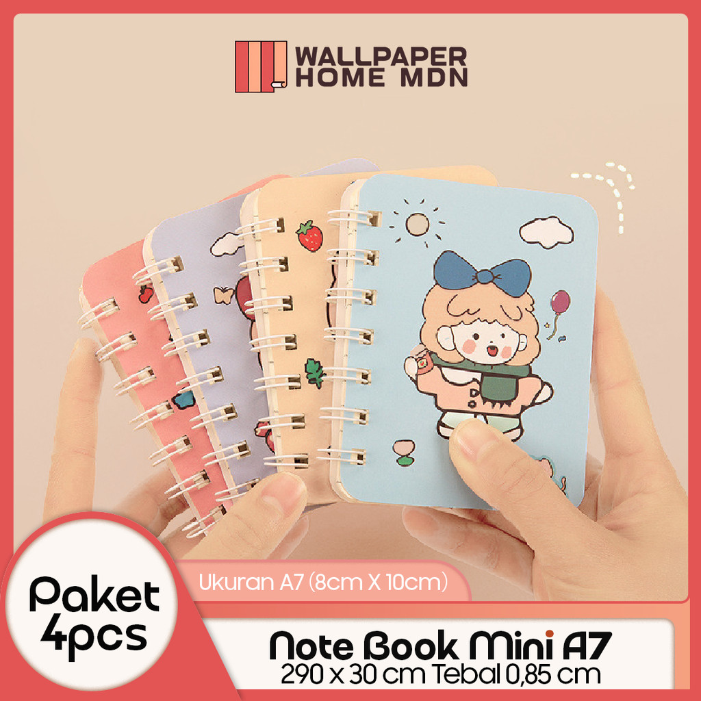 Jual (PAKET 4 PCS) Buku Catatan Mini A7 50 Lembar | Scrapbook Notebook ...