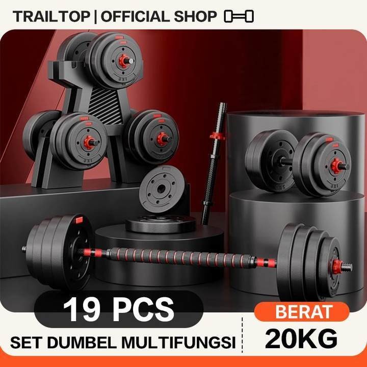 Jual TrailTop Barbel Set Lengkap 20KG 40KG Dumbbell Anti Selip Home Gym ...