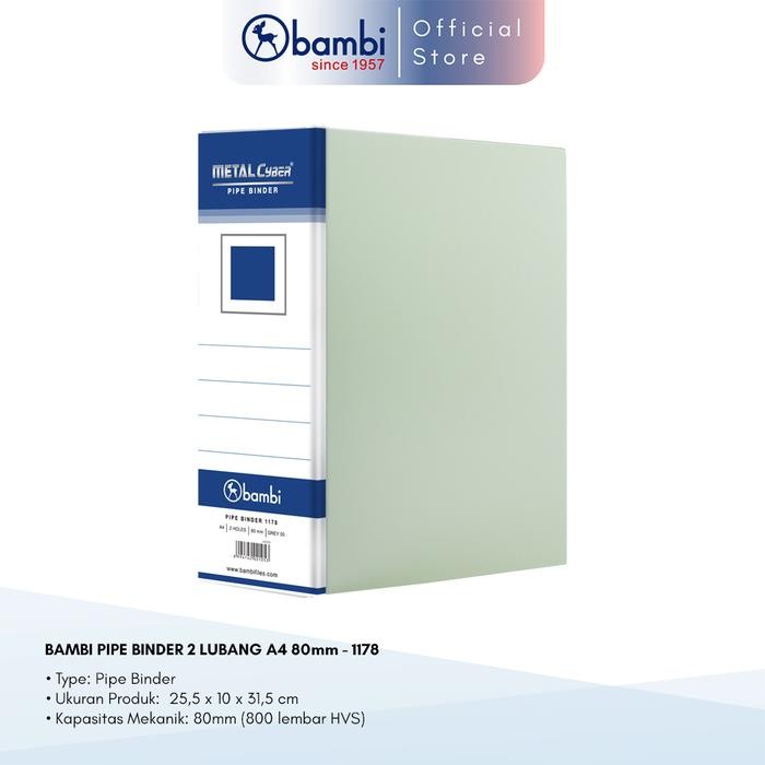 Jual Bambi Pipe Binder A4 JUMBO SIZE 80 mm With Full Spine 4 Colour ...