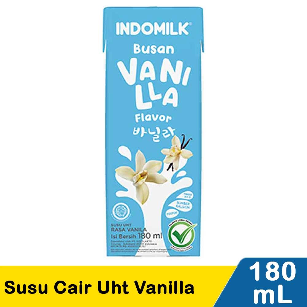 Jual INDOMILK SUSU CAIR UHT VANILLA 190/180mL | Shopee Indonesia